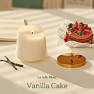 LA JOLIE MUSE Vanilla Candles for Home Scented, Natural Soy Candles, Luxury Glass Jar Candles,75 Hours Long Burning Candles, 12.3 Oz