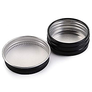 Foraineam 100 Pack 0.5 oz Mini Aluminum Round Lip Balm Tin Containers with Screw Lid - 15ml Metal Storage Travel Tins Matte Black Empty Tin Jars