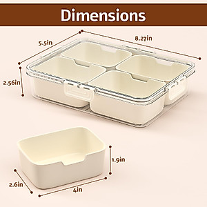 accep Snack Box Container,Divided Serving Rray with Lid,4 Compartment Snack Containers for Adults,Bento Box Adult Snackle Box Charcuterie Container for Candy,Fruits,Veggie,Perfect for Travel & Picnic