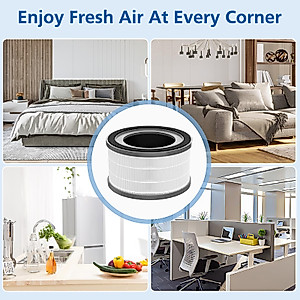 2 Pack Vista 200 Replacement Filter Compatible with LEVOIT Vista 200 Air Puri-fier, 3-in-1 H13 True HEPA Filter, High-Efficiency Activated Carbon Filter, Vista200-RF