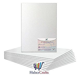 10 X 12” Canvas Panel Stretched Blank Canvas Board Primed Artist Boards 100% Cotton for Oil Paint Acrylic Painting Mixed Media White Canvases Painting Panel (10x12 Inch - 10 Boards)
