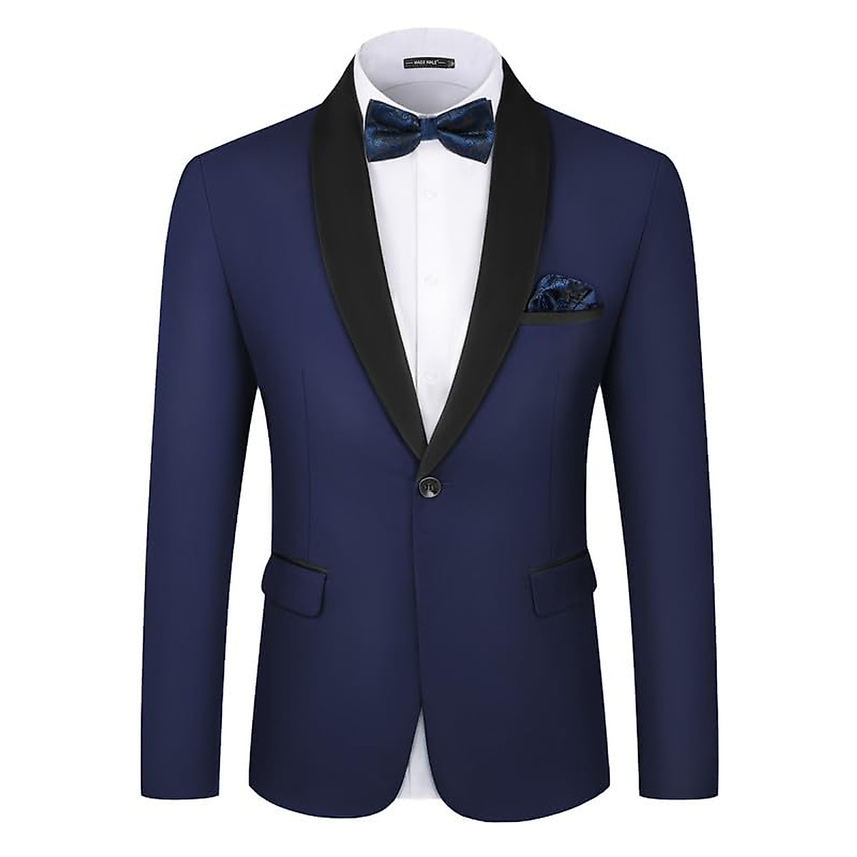 MAGE MALE Men's Tuxedo Jacket Slim Fit One Button Solid Shawl Lapel Blazer Jacket for Dinner,Prom,Party