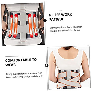 HEALLILY Waist Support Massage Heating Pad Low Back Belt Men’s Belt Workout Waist Cincher Belt Gym Waist Belt Heating Lumbar Wrap Practical Heating Brace Safe Heating Brace Heated Pad