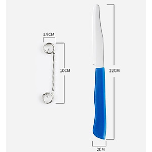 BRIFEEL Quick Slicing Knife, 2024 New 3 in 1 Multifunctional Fruit Peeling Knife with Removable Spring, Kitchen Household Sharp Stainless Steel Fruit and Vegetable Fruit Slicing Knife (Blue 2pcs)