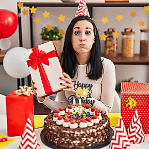 iNINGER Boys Girls 21th Happy Birthday Candles Cake Toppers,Number 21 Candle for Cake,Black Gold Candles for Women Men Birthday Decorations,Star Cake Toppers for Birthday Party Wedding Anniversary