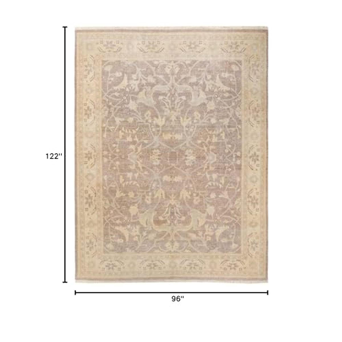 Solo Rugs One of a Kind Hand Knotted Hand Made Wool Contemporary Tribal Eclectic Gray 8 x 10 Area Rug