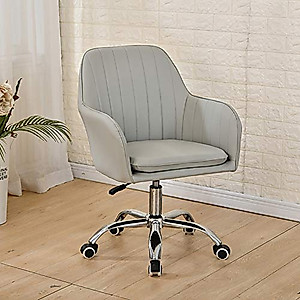 ECBETCR Chair Desk Chair Swivel Ergonomic Office Chair Mid Back Office Chair Ergonomic Swivel Desk Office Chair with Lumbar Support Adjustable Height PU Leather Computer Task Chairs