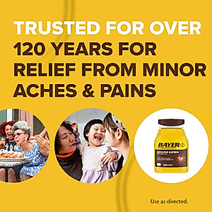 Aspirin Regimen Bayer, 325mg Enteric Coated Tablets, Pain Reliever, 100 Count