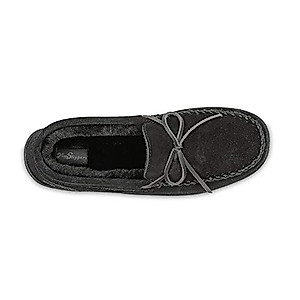 MySlipper Men's Size 11 Black Moccasin Slippers By:MyPillow