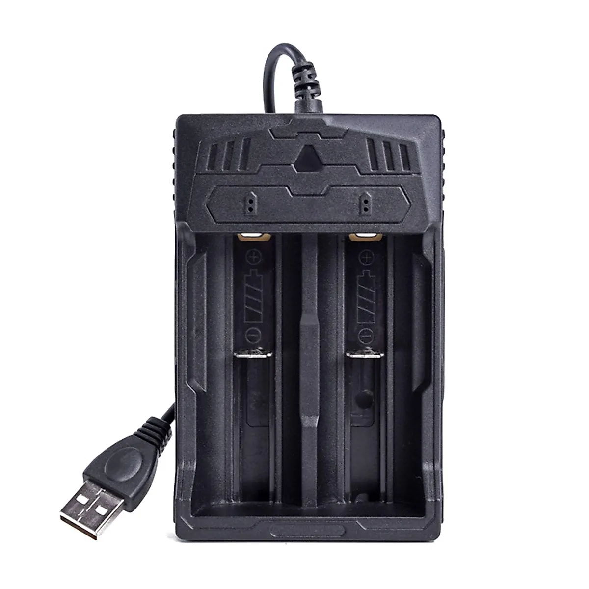 ANXPTIME Universal 2 Slots Battery Charger USB 3.7V Smart Charging for Rechargeable Li-ion Batteries 18650 26650 14500 16340 2 Channels Smart Battery Charger with Safe Protections