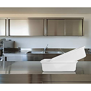 4-Pack Commercial Bus Tubs 8L, White Plastic Bus Box/Tote, Bus Wash Dish Basin Pans