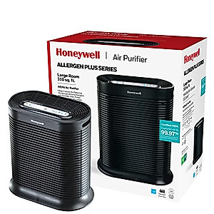 Honeywell HPA200 HEPA Air Purifier for Large Rooms - Microscopic Airborne Allergen+ Reducer, Cleans Up To 1500 Sq Ft in 1 Hour - Wildfire/Smoke, Pollen, Pet Dander, and Dust Air Purifier – Black