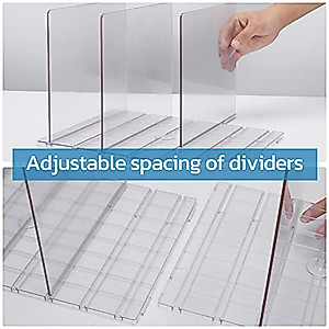 Noleja Purse Organizer for Closet, Clear Shelf Dividers,Adjustable Acrylic Shelf Divider for Clothes Purses Handbag Closet Organizer, Adjustable for Bedroom,Acrylic Bookshelf