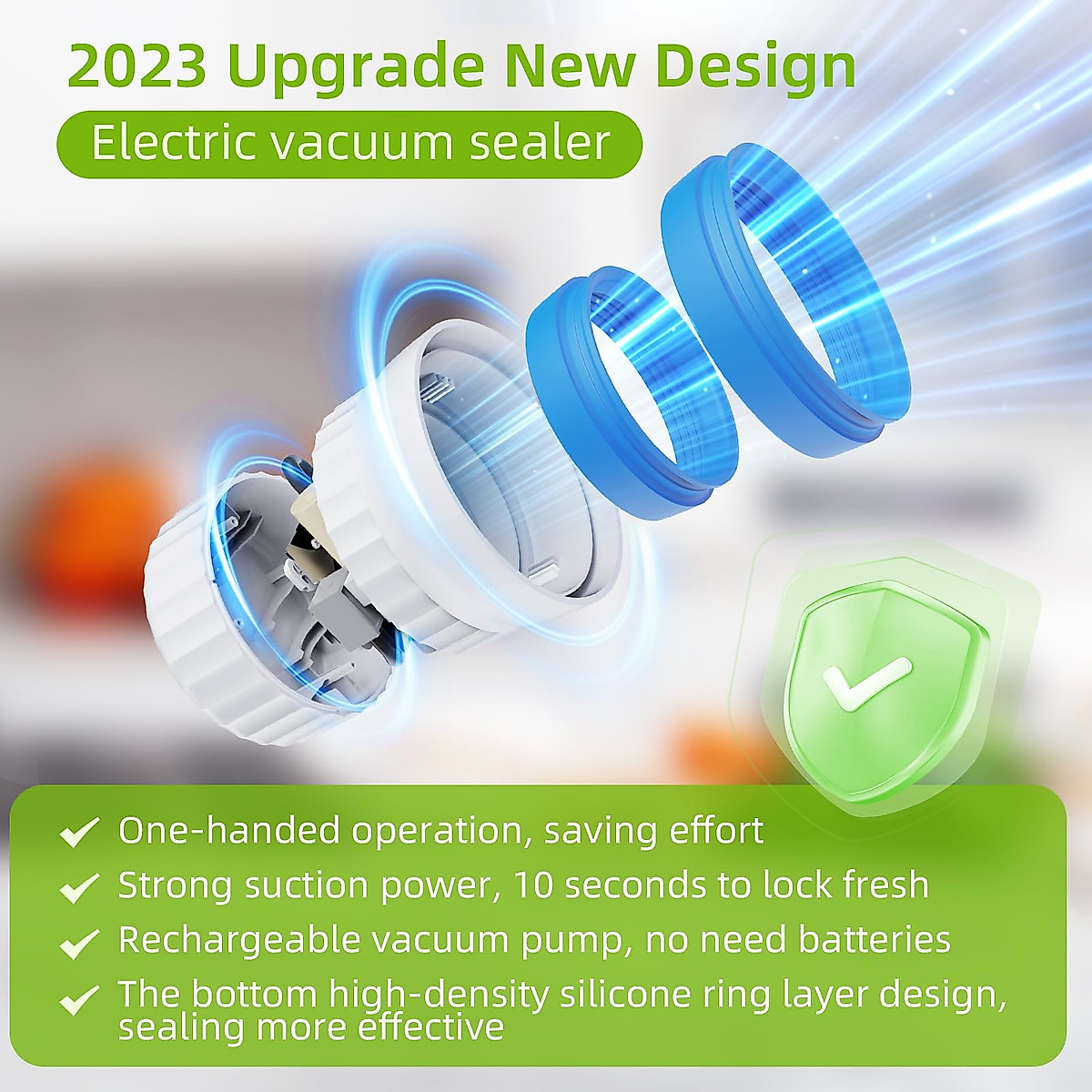 Electric Mason Jar Vacuum Sealer, Vacuum Sealer Kit for Wide Regular Mouth Mason Jars, Canning Jars Vacuum Seal Machine Kit Jars Sealing Machine Attachment for Food Storage