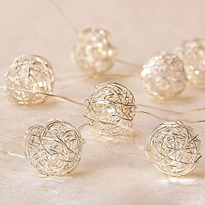 Wedding Party Decorating String Lights, Globe Rattan Ball Plug-in Fairy Lights 10ft 15 LED USB / Battery Powered with Remote for Indoor, Bedroom, Garden, Home, Holiday, Office, Classroom Ornaments