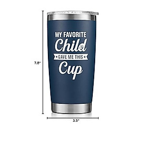 NOWWISH Christmas Gifts for Dad from Daughter Son, Dad Birthday Gifts, Funny Coffee Tumbler for Men Husband (20oz, Navy Blue)