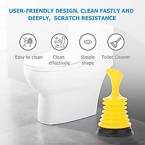 VILLCASE Mini Sink Plunger with Ergonomic Handle, Kitchen Drain Plunger, 4.2 x 4.2 x 7, Suction Power to Unclog Slow Sinks, Drains, Tubs, Showers, Yellow 2- pack