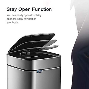 Upella Teza 2 Gallon/8 Liter Sensor Trash can, Smart Touchless Design for Bathroom, Living Room, Kitchen and Office (Gray)