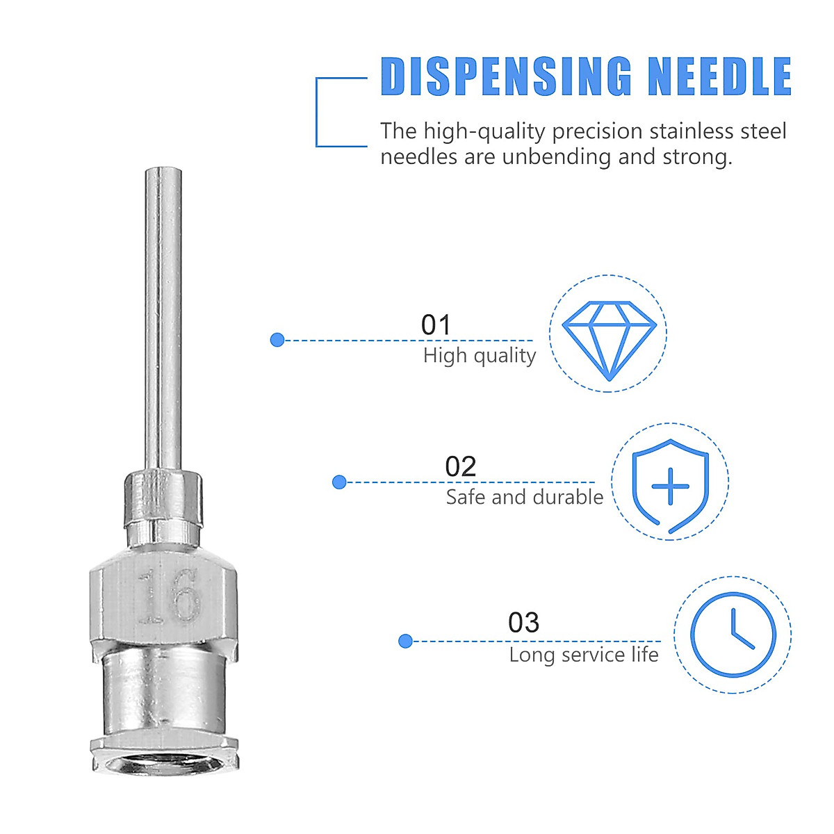 EXCEART 12Pcs Dispensing Needle Blunt Tip Stainless Steel Lock Needles Accuracy Precision- yringe Needle (16G)