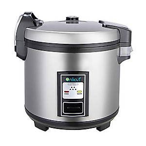 Onlicuf Commercial Electric Stainless Steel Rice Cooker 60-Cup Cooked (30-Cup UNCOOKED) 1350W for Restaurant