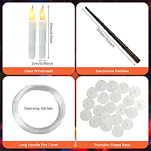 FTUREERA 20pcs Electric Floating Candles with Magic Wand, Remote, Flickering Warm & White Light Battery Candles, Window Candle, Birthday Party, Easter Gifts