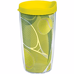 Tervis Tennis Balls Tumbler with Wrap and Neon Yellow Lid 24oz, Clear
