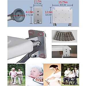 LITAITAI Folding Shower Chair Wall Mounted Fold Down Bath Seat,5 Height-Adjustable Folding Shower,Shower Bench for The Elderly,20in Height Shower Seat Shower Stool