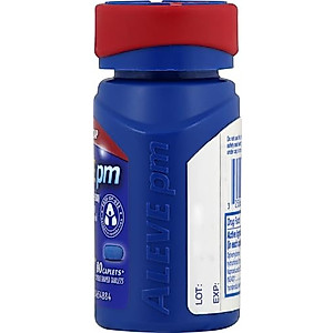 Aleve PM Caplets, Fast Acting Sleep Aid and Pain Relief for Headaches, Muscle Aches, Non-Habit Forming 220 mg Naproxen Sodium and 25 mg Diphenhydramine HCl Capsules, 80 count