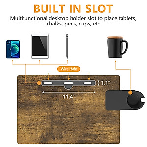 Klvied Mobile Standing Desk, Rolling Desk with Cup Holder, Portable Laptop CouchTable, Small Computer Desk, Bedside Table, Mobile Laptop Stand, Work Desk for Home Office, Walnut