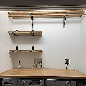 Kunzye 4 Pack of Closet Rod Brackets,Heavy Duty Black Closet Shelf & Rod Brackets,Closet Shelves Bracket with Rod Shelving Support, with Screws