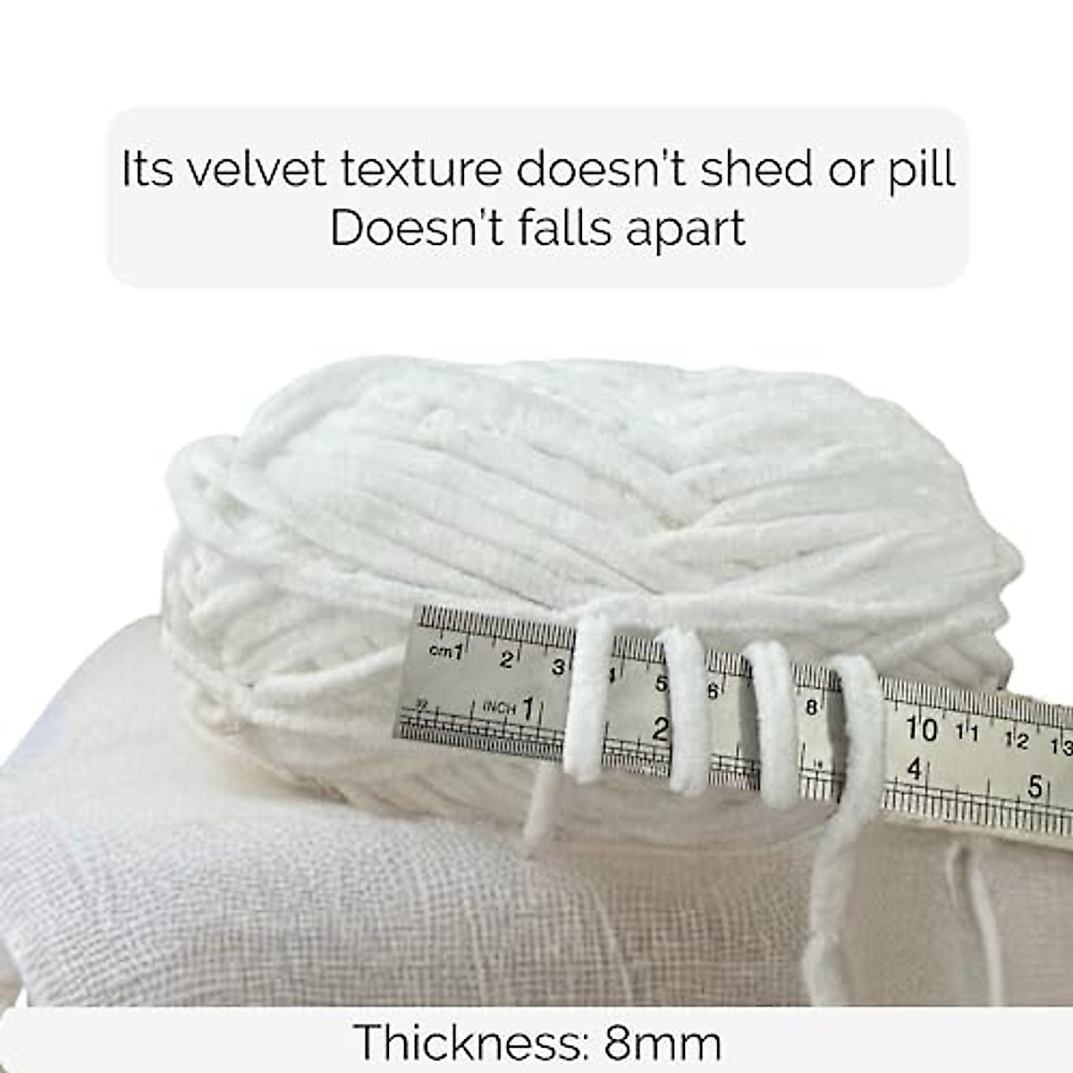 NORCIA Soft Velvet Yarn Chenille Yarn for Crocheting Super Bulky 100g (74.3 yds) Baby Blanket Yarn for Knitting Amigurumi Yarn Fancy Yarn for Crochet Weaving Craft