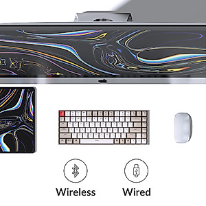 Keychron K2 Hot-swappable Bluetooth Wireless Mechanical Gaming Keyboard for Mac, 75% Layout 84 Keys Multitasking Type-C Wired Computer Keyboard for Windows with Keychron Mechanical Brown Switch