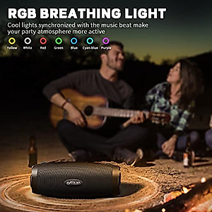 Ortizan Bluetooth Speakers Loud, 100W Powerful Sound and Monstrous Bass, IPX7 Waterproof/18H Playtime/Power Bank/True Wireless Stereo/LED Lights/Preset EQ, Portable Outdoor Speaker for Party, Camping