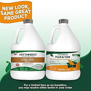 Vet's Best Flea and Tick Home Spray | Flea Treatment for Dogs and Home | Flea Killer with Certified Natural Oils | 96 Ounces Refill
