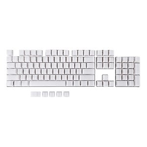 Petforu POM Jelly Keycaps Doubleshot Translucent OEM Profile for 6187104108 Keys PC Gaming Mechanical Keyboards (White)