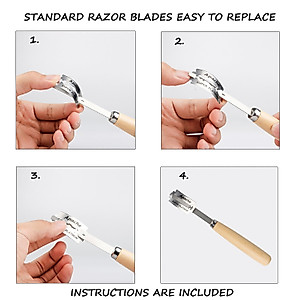 aeaker Hand Crafted Bread Lame with 5 Blades Included