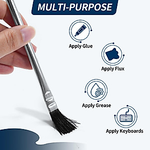 TIYIY Acid Brush, 36 Count 3/8 Inch Acid Flux Brushes with Tin-Plated Handle and Natural Bristle, Disposable Acid Brush for Soldering, Woodworking, Crafting