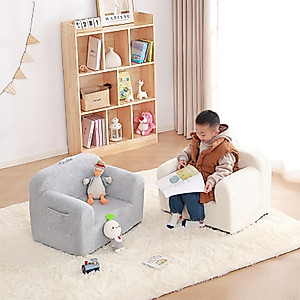 Givjoy Toddler Chair Plush Kids Couch, Comfy Kids Sofa Toddler Lounger Chair for Bedroom, Convertible Toddler Couch for Girls and Boys, Reading Chair for Kids