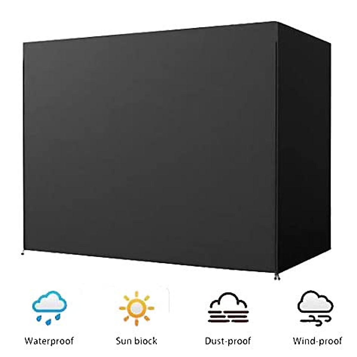 Patio Swing Cover Outdoor 420D 3 Triple Seater Hammock Swing Glider Cover Waterproof All Weather Protection Outdoor Furniture Protector 86 x 48 x 67 Inch Black