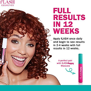 fLASH Eyelash Serum, Serum for Long, Curled Lashes - Enhances and Strengthens Your Natural Lashes - Safe and Effective Formula, 3-Month Supply