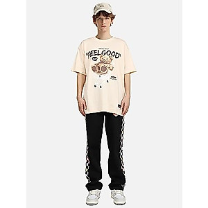 Vamtac Mens Oversized Vintage Graphic Tees Summer Bear Loose Fit Half Sleeve Baggy T Shirts for Women