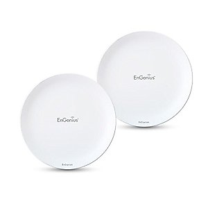 EnGenius Technologies Wi-Fi 5 Outdoor AC867 5GHz Wireless Access Point/Client Bridge, Long Range, PTP/PTMP, Additional 802.3at PoE Port, IP55, 26dBm with 19dBi Directional Antennas (N-EnStationAC Kit)