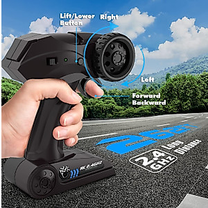 CROBOLL 1:12 Large Remote Control car for Boys Kids with Lifting Function,4WD RC Cars Electric Monster Truck Toy Gifts 4X4 Off-Road RC Rock Crawler 2.4GHz RC Truck with 2 Batteries(Blue)