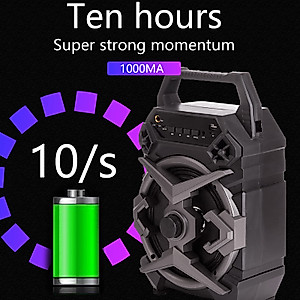 Tuklye 6.5-inch Portable Wireless Speaker, Portable subwoofer System, Rechargeable, Outdoor Bluetooth led Speaker, USB / MP3 / Multi-Color LED Light.(Black)