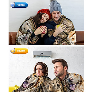 Golden Retriever ​Blanket - Fleece Throw Blanket for Couch Super Soft Cozy Bed Blanket Lightweight Plush Fuzzy lap Blankets and Throws for Sofa, 50 x 60 Inch, Gift for Dog Lover