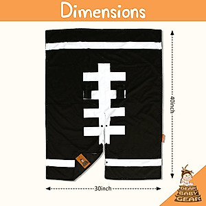 Dear Baby Gear Baseball Print Red Dot Baby Car Seat Canopy with Snap Button Opening — Double Layered Lightweight Cover Keeps Babies Cozy and Sheltered from The Sun — 40 x 30 Inches