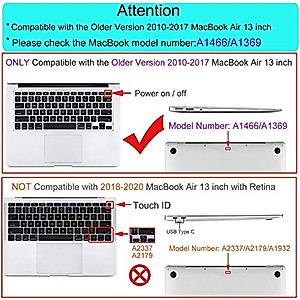 GVTECH Case for MacBook Air 13 inch Crystal Clear Case A1369 A1466, Plastic Hard Shell & Keyboard Cover & Screen Protector for with MacBook Air 13 (2010-2017) (A1369/A1466)