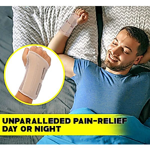 Left Wrist Brace for Carpal Tunnel, Compression Sleeve Adjustable Straps, Right Left Hand for Men Women, Night Wrist Sleep Supports Splints Arm Stabilizers, Suitable for Arthritis, Pain, Relief, Tendonitis, Wrist Pain, Sprain, Sport (Left Hand-Gray, Large