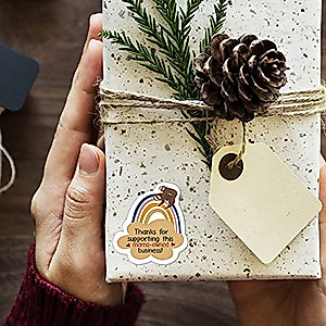 muminglong 1.5 Inch Thanks for Supporting This Mama - Owned Business Sloth Rainbow Sticker,Thank You Sticker, Small Business, Handmade Sticker,Packaging Sticker, 500 PCS