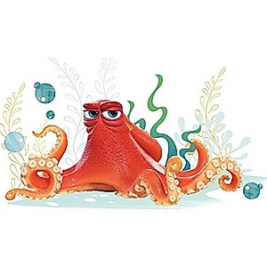 10 Inch Hank Octopus Finding Dory Nemo 2 Movie Removable Peel Self Stick Adhesive Vinyl Decorative Wall Decal Sticker Art Kids Room Home Decor Boys Children Nursery Baby 10x6 inches